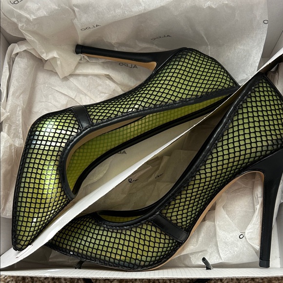Aldo | Shoes | Aldo Black And Green Mesh Heels | Poshmark